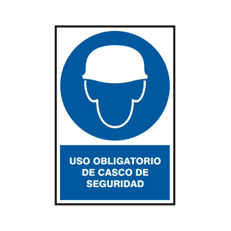 Señalizacion Pegatina Azul Obligatorio EPP casco - REDPIM