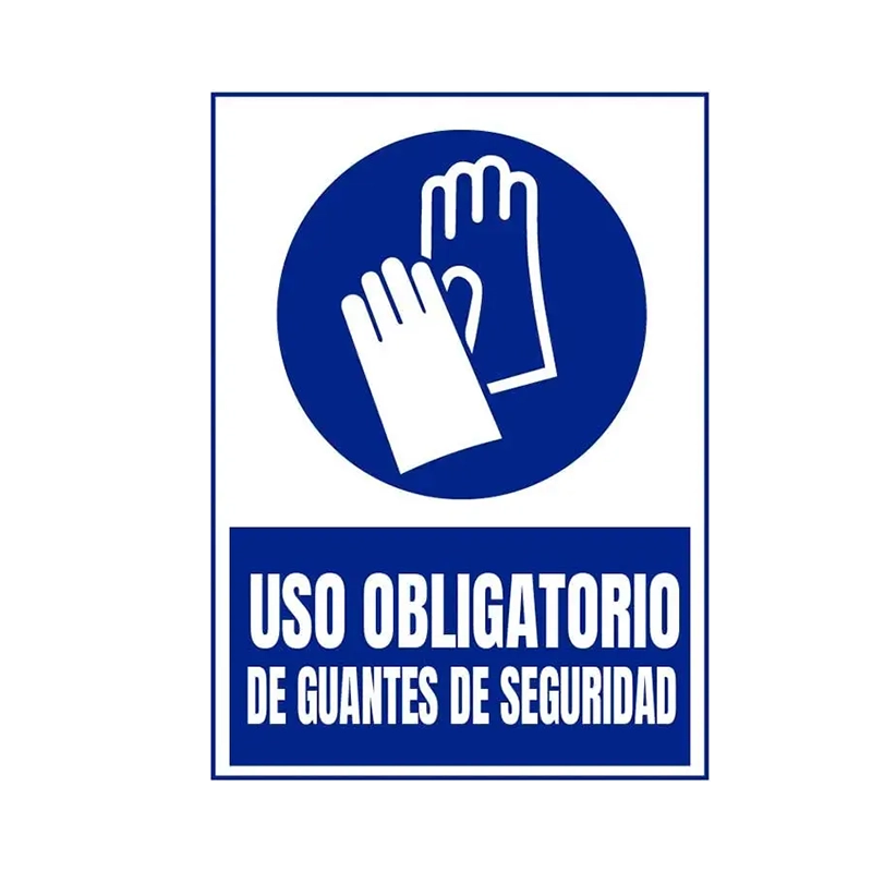 Señalizacion Pegatina Azul Obligatorio EPP guantes - REDPIM